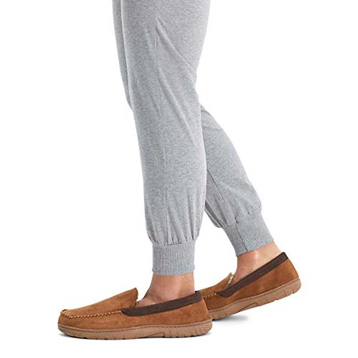 Hanes Mens Moccasin Slipper House Shoe With Indoor Outdoor Memory Foam Sole Fresh IQ Odor Protection , Tan , Large