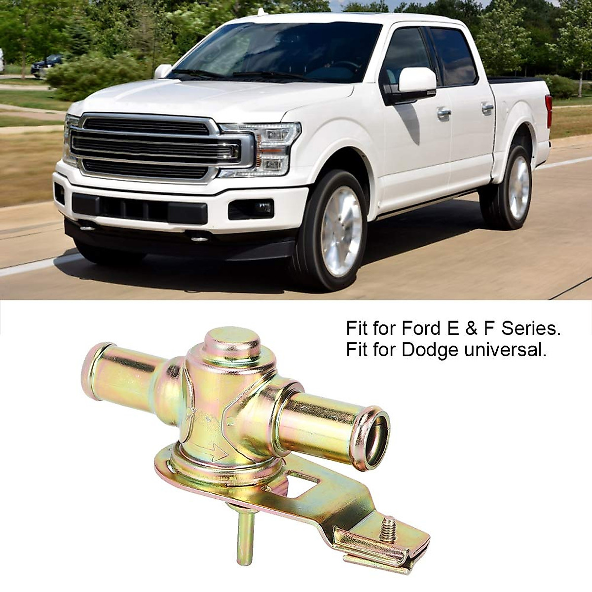 Estink Heater Control Valve, Aluminium Alloy Car Heater Control Valve C3UZ18495A YG133 Replacement Heater Valve Fit for Ford E & F Series, Fit for Dodge Universal (Estink6k7s50u9nt)