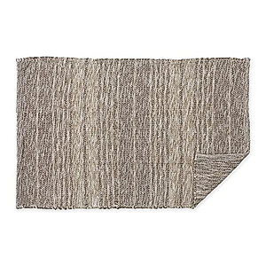 DII Woven Rag Rug Collection Recycled Yarn Variegated Rustic Stripe, 2x3', Stone