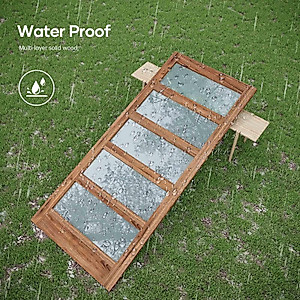 FREDBECK 30 x 84 inch Glass Barn Door with 5.5FT Barn Door Hardware Kit Included,5-Panel Frosted Glass,Water-Proof Surface,Pre-Drilled Holes,Need Assembly,Fit 27in-28in Opening