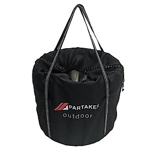 PARTAKER Fire Pit Cover & Carry Bag for Portable Fire-Pit as Solo Stove Yukon, Round Firepit Shelter Accessories for Outdoor Camping (27-In Round)