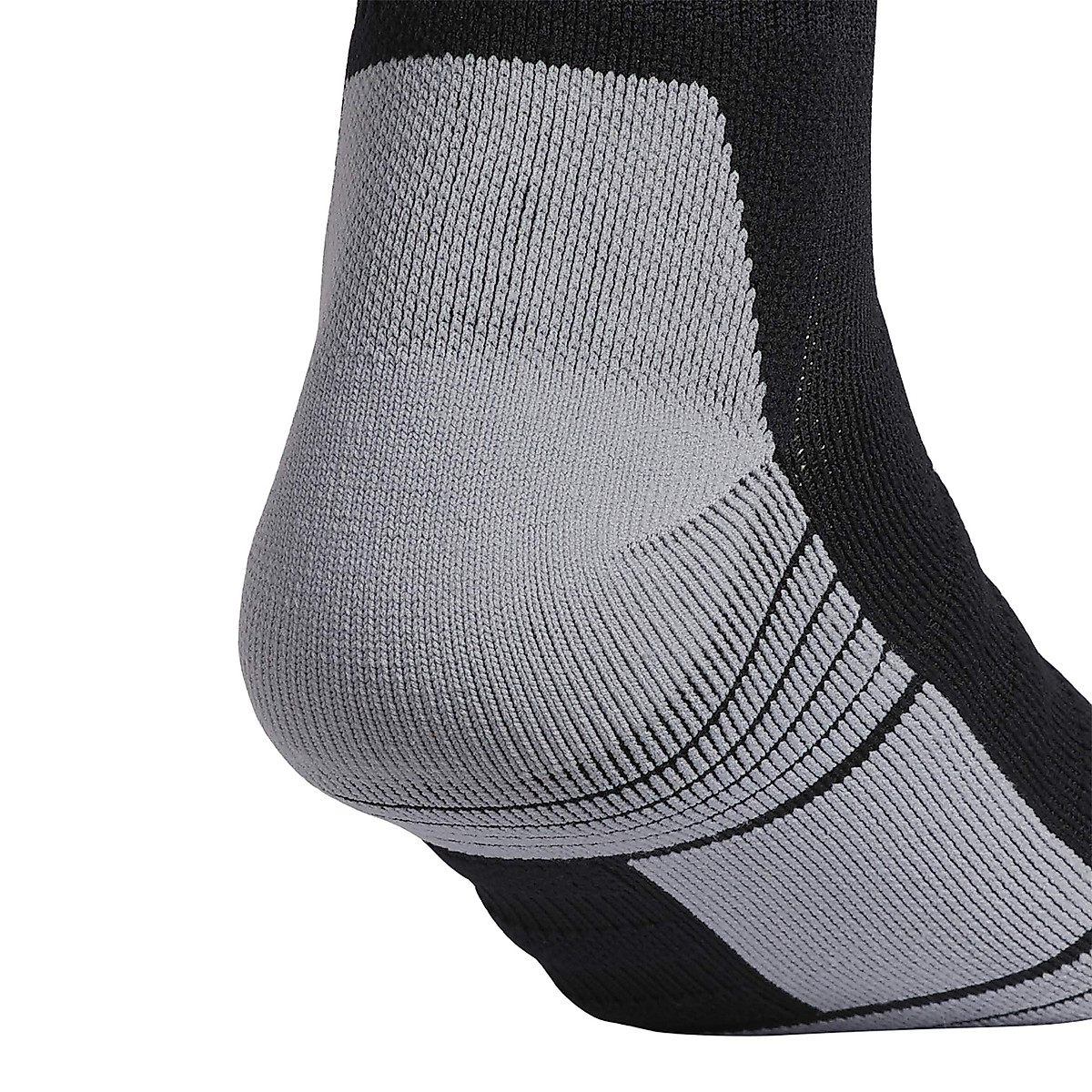 adidas Team Speed 2 Soccer Socks for Boys, Girls, Men and Women (1-Pair), Black/White/Light Onix Grey, Medium