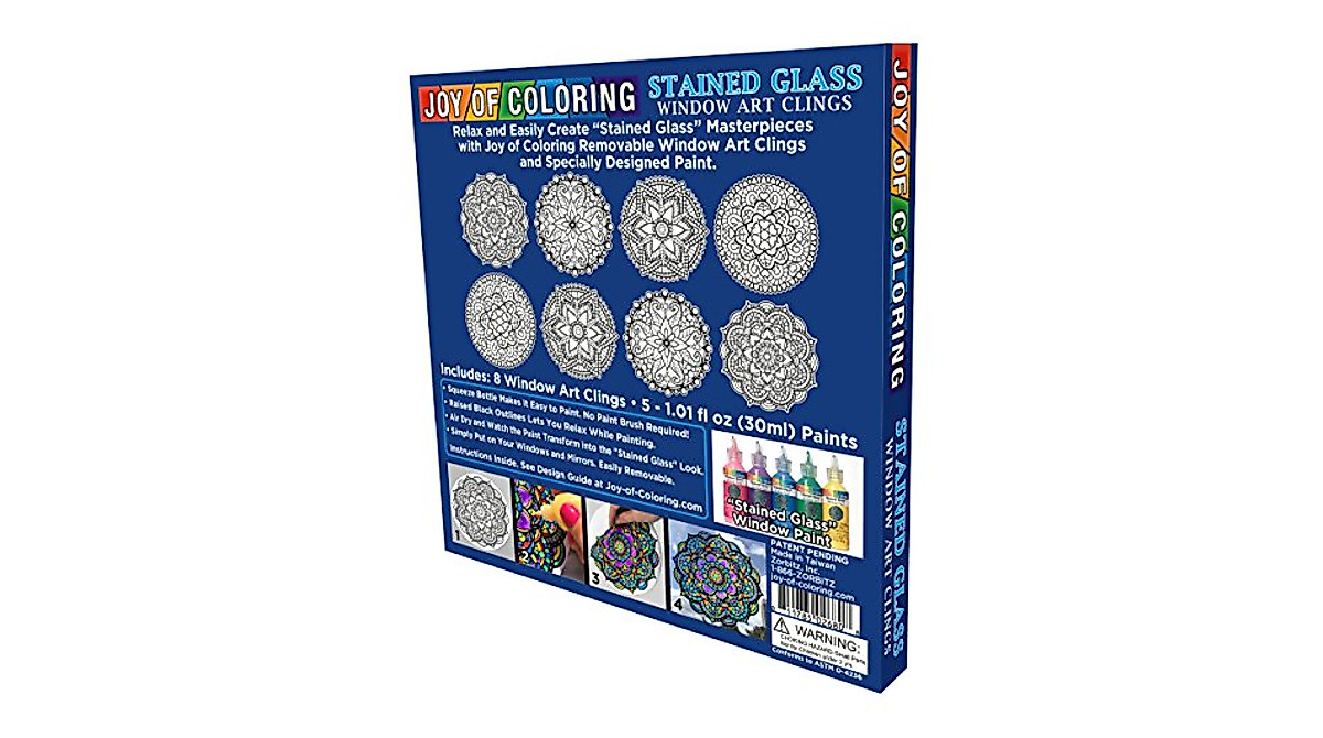 ZORBITZ Joy of Coloring Stained Glass Art Kit - Create Beautiful Window ...