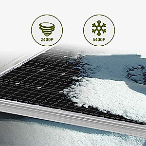 HQST 2pcs 100W 12V 9BB Cell Monocrystalline Solar Panel, Up to 23% High Efficiency Module, Waterproof for RVs, Motorhomes, Cabins, Marine, Boat and Any Other Off Grid Applications-Upgrade Version