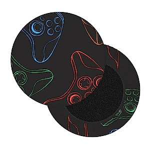 Mosytuky 14 Inch Padded Round Bar Stool Cover Cushion with Elastic Fabric Round Chair Seat Cushion for for Dining Room Office Salon Kitchen - Gamepad Joystick Game