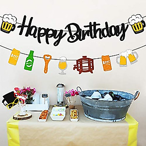 Happy Birthday Banner for Men Cheers for 21st-100th Years Bday Party Backdrop Decoration for Women Adult Him Her Celebrating Birthday Anniversary Event Garland Supplies Pre-Strung