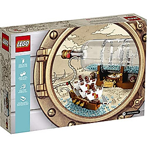 LEGO Ideas Ship in a Bottle 92177 Expert Building Kit, Snap Together Model Ship, Collectible Display Set and Toy for Adults (962 Pieces),Multicolor