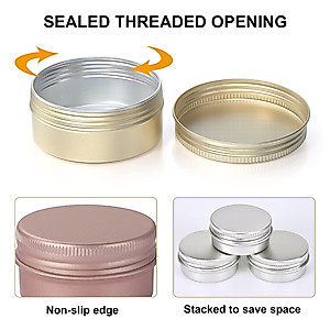 1st Choice Aluminum Tin Jar Refillable Containers 15 ml Aluminum Screw Lid Round Tin Container Bottle for Cosmetic,Lip Balm, Cream, 6 Pack