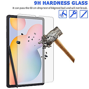 ZenRich (2 Pack) Anti-Glare Screen Protector for Samsung Galaxy Tab S6 Lite 10.4'' 2024/2022/2020, 9H Hardness Tempered Glass Screen Film for S Pen Compatible/Scratch Resistant/Bubble Free