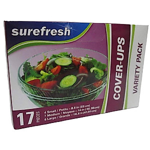 Food Storage Cover-ups, Elastic Stretch-to-Cover Variety Packs, 4-pk Set by SureFresh