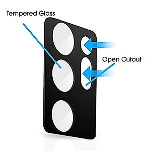 amFilm (3 Pack Camera Protector for Samsung Galaxy Note 20 Ultra, Rear-Facing Camera Tempered Glass Screen Protector (3 Pack, Black)