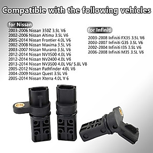 3Pcs Camshaft Position Sensor - Fits 3.5L, 4.0L V6 Nissan Altima, Murano, Maxima, 350Z, Quest, Pathfinder, Infiniti FX35, G35, QX45, M35 - Replaces 23731-AL61A, 237316J90B, 23731-AL61C