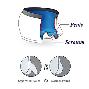 ZONBAILON Men's Dual Pouch Underwear comfortable Bulge Enhancing Boxer Briefs with Separate Pouch Modal Trunks Dark Gray XL