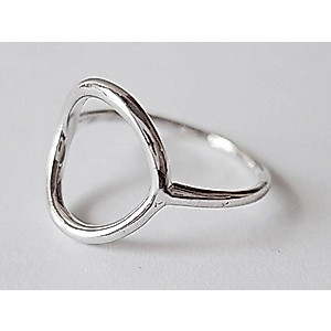 SOVATS Open Circle Ring For Women 925 Sterling Silver Rhodium Plated - Simple, Stylish &Trendy Nickel Free Ring, Size 6