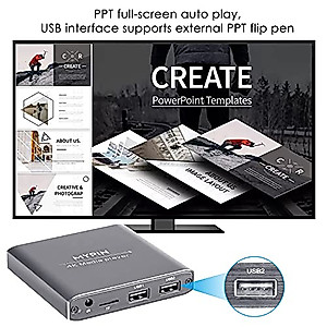 4K Media Player with Remote Control, Digital MP4 Player for 8TB HDD/USB Drive/TF Card/H.265 MP4 PPT MKV AVI Support HDMI/AV/Optical Out and USB Mouse/Keyboard-HDMI up to 7.1 Surround Sound (Grey)