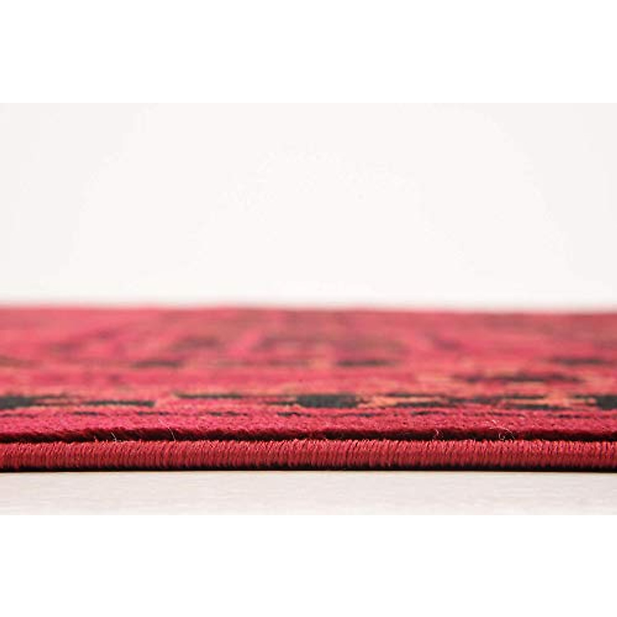 Unique Loom Tekke Collection Area Rug - Sheibani (6' 1" x 9' Rectangle, Red/ Black)
