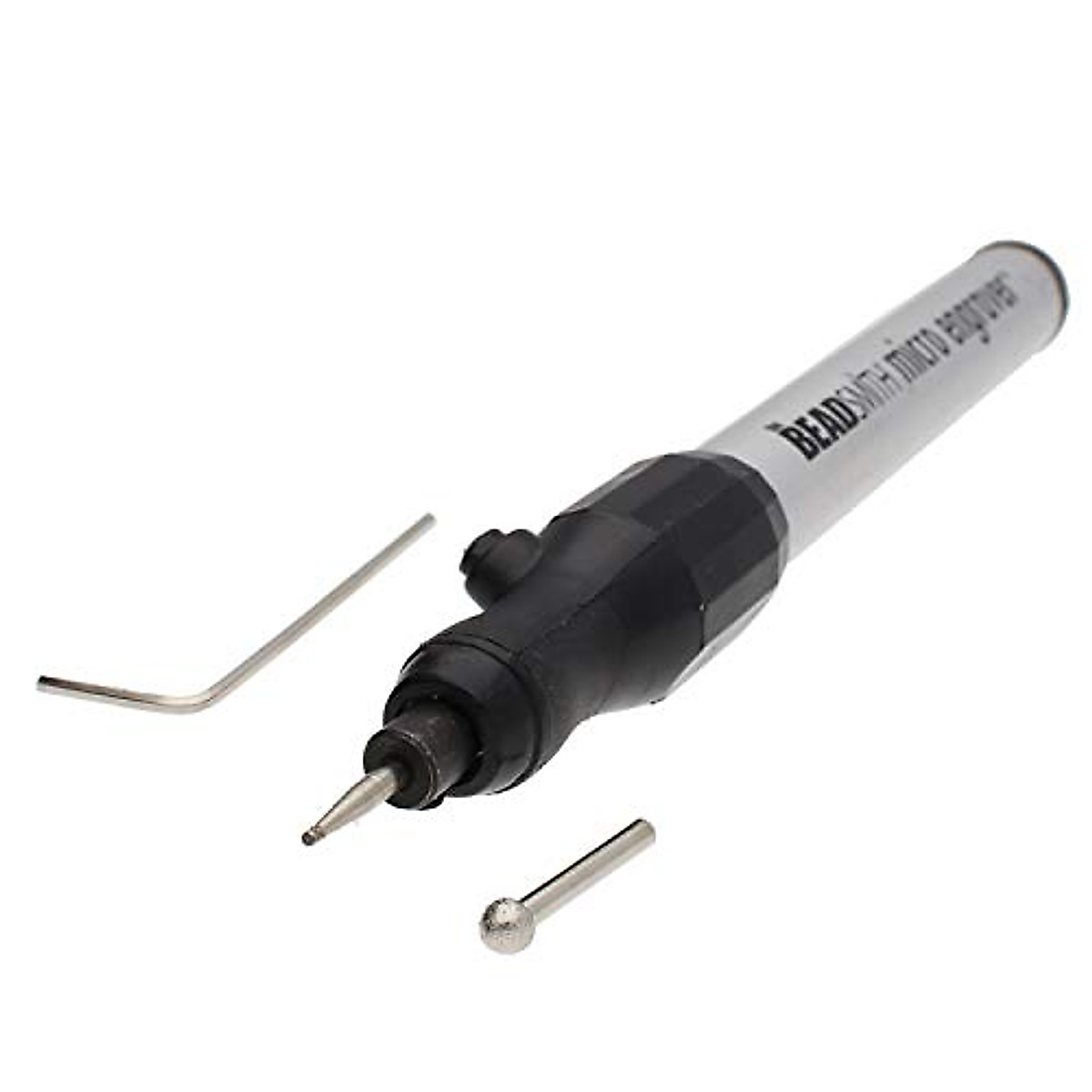 The Beadsmith Micro Engraver, 6.25", Battery Operated (2xAAA), 2 Round Diamond-Tip Bits and Hex Key, Engraver, Polisher, and Mini Sander for Detail Metal Engraving, Wood Carving, and Jewelry Polishing