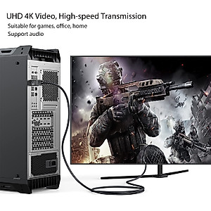 UVOOI DisplayPort Cable 15Ft, Display Port to Display Port Cable DP to DP 15' Cable 4K [1440p@144Hz, 4K@60Hz] - Black,Gold Plated