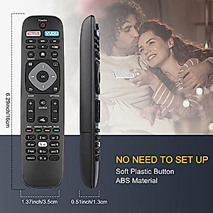 uniplay Replacement for Philips TV Controller 50PFL5604/F7 Remote Compatible with Philips LED LCD 4K UHD Smart TV 55PFL5602 43PFL4902 65PFL6902 43PFL5602 65PFL6601 75PFL6601 65PFL560 (NH500UP)