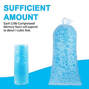 DR.DUDU 2.5lbs Bean Bag Filler Foam, Shredded Gel Memory Foam Filling, Premium Soft and Comfortable Pillow Stuffing Foam for Couch Cushion Dog Bed Chair Arts Crafts Stuffed Animal