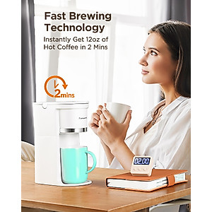 Famiworths Single Pod Coffee Brewer (Pure White)