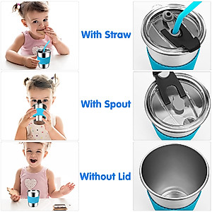 EWSNmata Kids Stainless Steel Cups, 12oz Toddlers Tumbler Spill Proof for School, Kids Metal Drinking Glasses, 6 Pack Unbreakable Water Glasses for Children, Adults, Outdoor, Indoor
