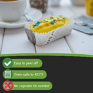 Restaurantware Panificio 4.5 Ounce Baking Cups, 200 Ridged Cupcake Liners - Oven-Ready, Freezable, Black And White Paper Muffin Cases, Disposable, Newsprint, For Wedding Parties, Baby Showers