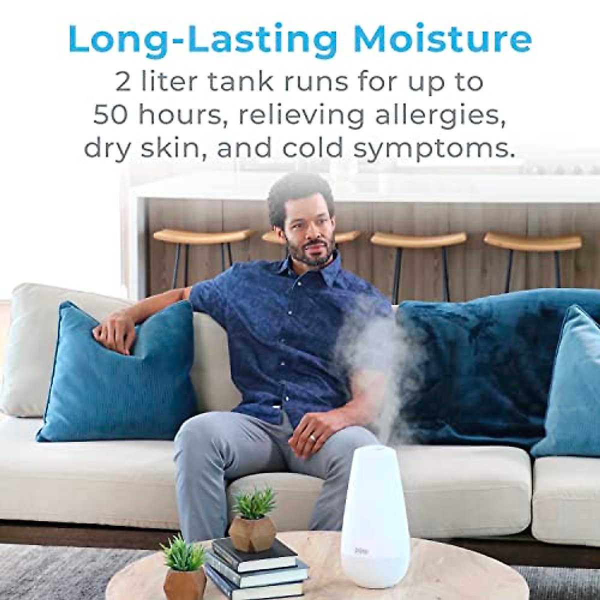 Pure Enrichment® PureSpa™ XL 3-in-1 Cool Mist Humidifier, Essential Oil Diffuser & Mood Light - 2L Tank Provides Powerful Mist Coverage up to 350 sq ft in Bedroom, Office & Large Rooms