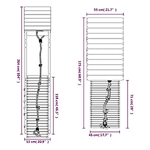 GOLINPEILO Playhouse with Climbing Wall Solid Wood Pine, Garden Play Set with 1 Play Tower and 1 Climbing Wall, Modern Outdoor Backyard Children's Climbing Wood Playground Playset,-4579