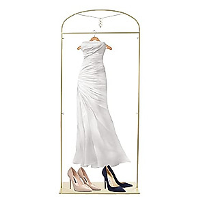 Titunjian Gold Clothes Rack Wedding Dress Display Rack Garment Clothes Hanger Dress Display Strorage Floor-Standing Clothing Rack Organizer