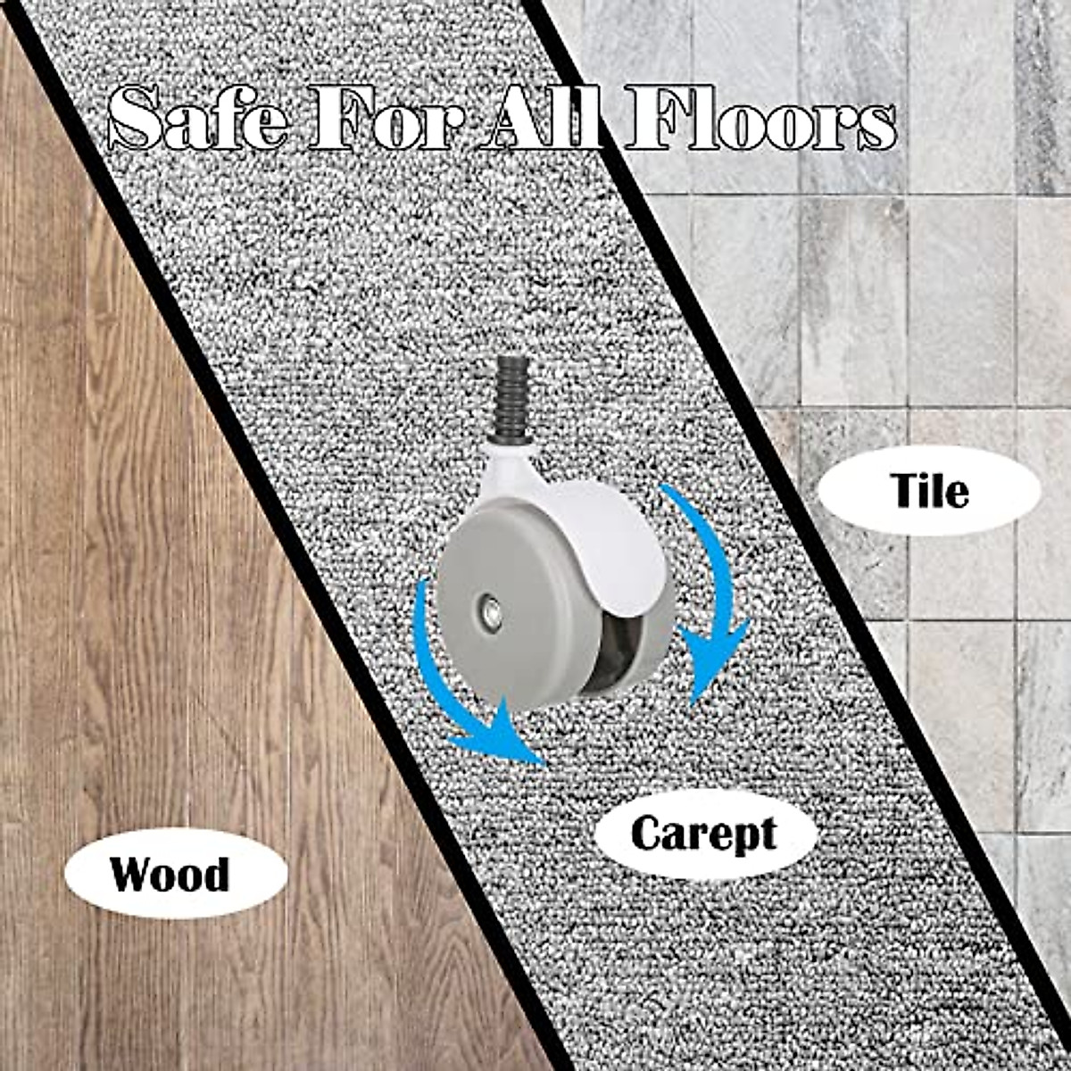 Baby Walker Wheels Replacement, Set of 4, Baby Walker Accessories, Plastic Wheels Casters, Universal Wheels (Grey), 10mm