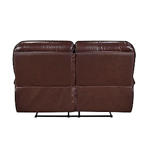Lexicon Brim Wall-Hugger Manual Double Lay Flat Reclining Loveseat, Brown