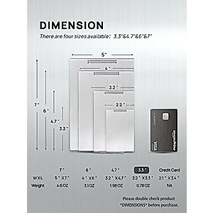 MIRRORNOVA Portable Folding Mirror, Ultra-Slim Durable Makeup Tabletop Mirror for Travel with Aluminum Shell, Mini Size, 3.3''