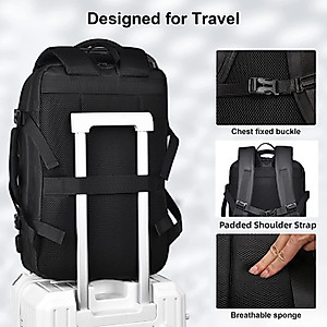 Glivpny Expandable Travel Laptop Backpack,Flight Approved Carry-on Business Backpack,17 Inch Waterproof Backpack(Black-B683)