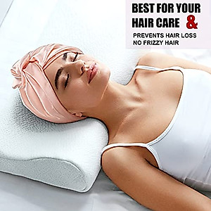 6 Pcs Silk Bonnet Silk Hair Wrap for Sleeping, Natural Silk Scrunchy Soft Silk Scrunchies Hair Sleep Silk Sleeping Bonnet for Women Hair Care Ponytail Holder (Pink, Black, Rose Gold)