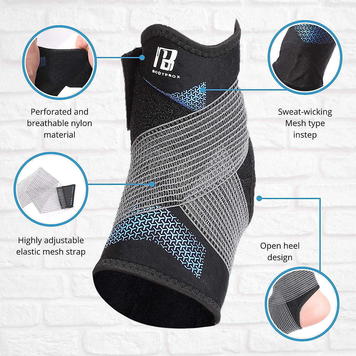 Ankle Brace for Women and Man, Ankle Compression Sleeve, Ankle Support with Adjustable Compression Strap for Sprained Ankle, Injury Recovery and More! (Small)