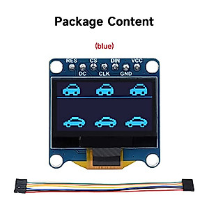 waveshare 0.96inch OLED Display Module, 128×64 Resolution, SPI / I2C Communication, Blue Version