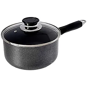 Non-Stick Aluminum Cooking Sauce Pot w/Glass Lid - 18 Cm 2.5 QT