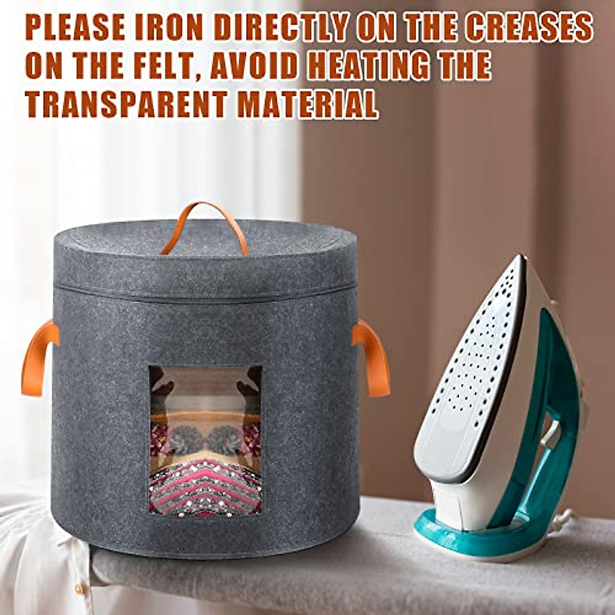 2 Pcs Hat Storage Box 17 x 10.3 Inches Stackable Round Brim Hats Case Foldable Clothes Storage Container Cowboy Hat Stuffed Animal Toy Organizer with Lid,shoulder Strap and Clear Window (2 Pieces)