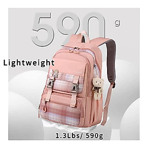 AONUOWE Kawaii Large Capacity Backpack for Boys and Girls Aesthetic Cute Back to School Bag in 5 Colors (Blue)