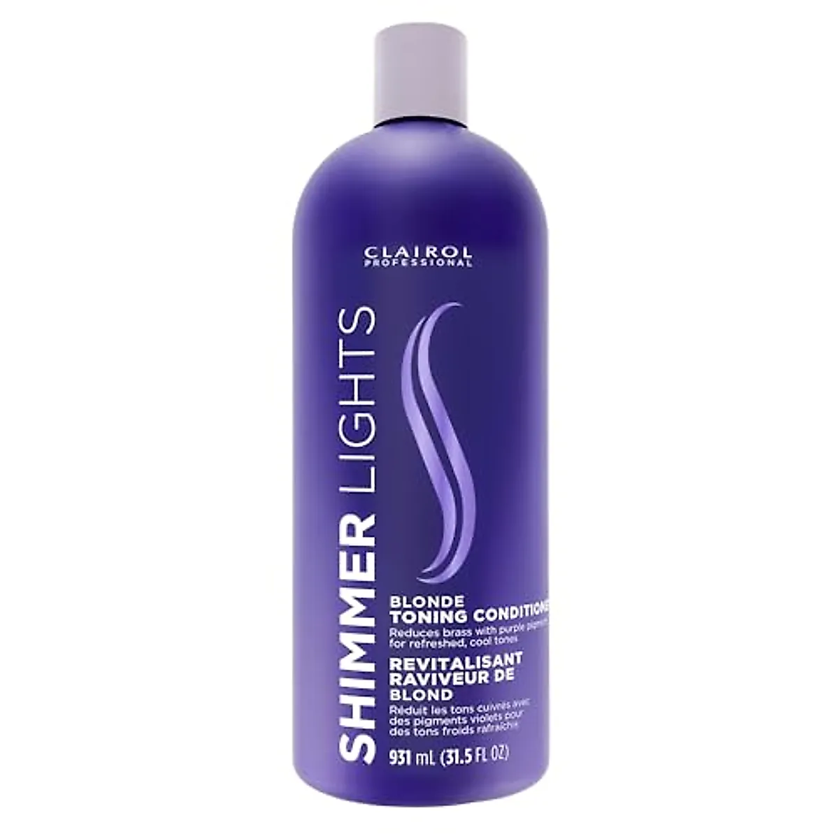 Clairol Professional Shimmer Lights Purple Conditioner, 31.5 fl. Oz Neutralizes Brass & Yellow Tones For Blonde, Silver, Gray & Highlighted Hair Packaging May Vary
