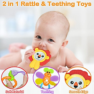 10PCS Baby Toys 0-3-6 Months Teething Toys for Babies 0-6-12 Months Baby Rattles 0-3-6 Months Infant Newborn Toys Baby Toys 6 to 12 Months Sensory Toys Rattles for Babies 0-6 Months Birthday Gifts