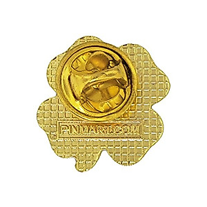 PinMart St. Patrick's Day Lapel Pin – Green Four Leaf Clover Jewelry for Women and Men – Irish Culture Celebration Pin –Gold Plated Enamel Brooch with Clutch Back