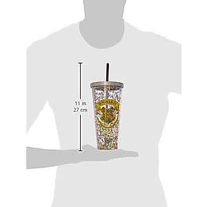 Spoontiques Hogwarts Glitter Cup w/Straw