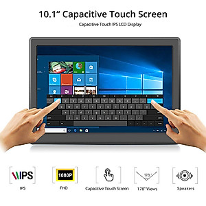ELECROW 10.1 Inch Touchscreen Monitor Compatible with Raspberry Pi Screen 1920X1080p IPS Monitor VGA HD Display for Laptop Jetson Nano Win PC (Touch Sceen Version)