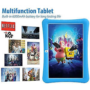 niuniutab Kids Tablet, 10 inch Android for Kids, 4GB RAM 64GB ROM, 1280x800 IPS HD Touchscreen, Tablet with Parental Control, Kid Software Pre-Installed, WiFi, Bluetooth,(Blue)...…