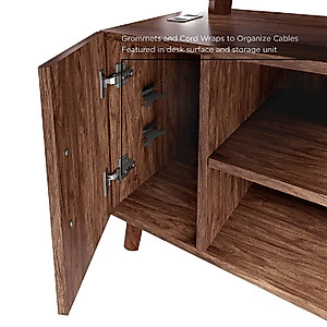 Union & Scale UN56950 MidMod 60 Storage Desk, Espresso (UN56950)