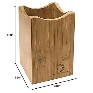 Bamboo Utensil Holder or Caddy for Kitchen Tools. Perfect Organizer for Stainless Steel, Ceramic, or Bamboo Spatulas, Spoons, and Flatware. Quality Home Collection