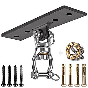 Dolibest Heavy Duty Swing Hanger, Swing Set Accessorie for Indoor Outdoor Playground, Porch Swing Hanging Kit for Wooden and Concrete Set with 4 Wood Screws and 4 Expansion Bolts, 900LB