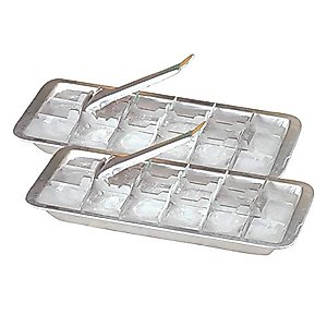 Fox Valley Traders Vintage Kitchen Aluminum Metal Ice Cube Trays, Set of 2